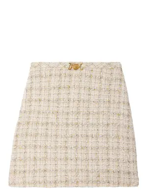 Versace Cotton-blend Tweed Mini Skirt - Neutrals