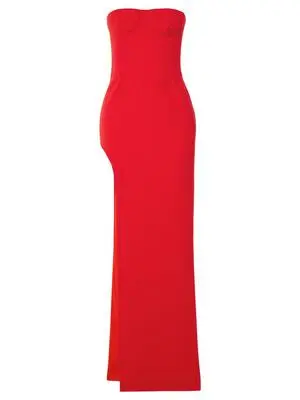 MONOT Strapless Crepe Gown - Red