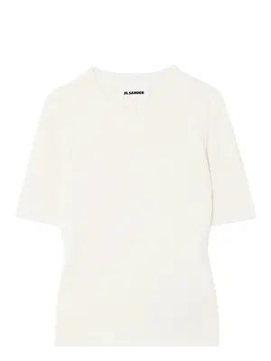 JIL SANDER Crepe T-shirt - Cream