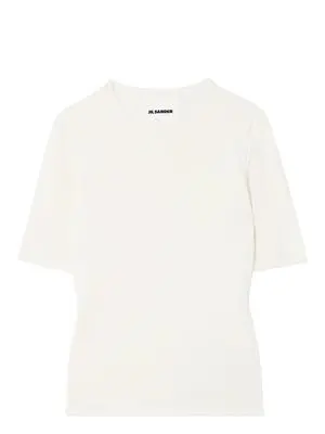 JIL SANDER Crepe T-shirt - Neutrals