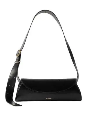JIL SANDER Leather Shoulder Bag - Black