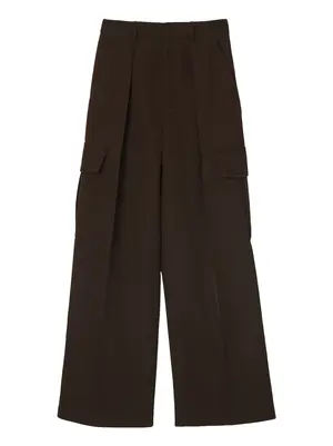 BURBERRY Burberry Wide-Leg Wool Cargo Trousers