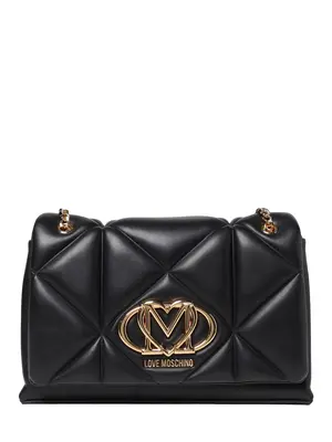 Moschino Quilted Shoulder Bag With Chain Strap - Black