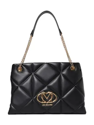 Moschino Quilted Shoulder Bag Black