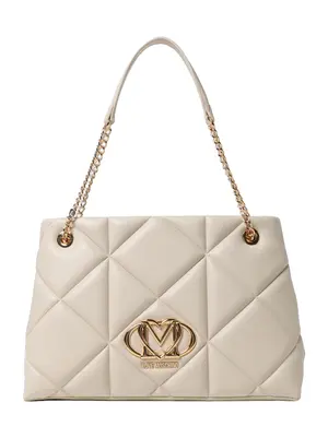 Moschino Quilted Shoulder Bag Ivory