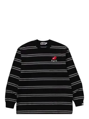 A BATHING APE Ape Heart Hoop Long-sleeve Tee - Black