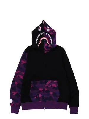 A BATHING APE Color Camo Shark Hoodie - Purple