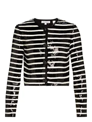 Veronica Beard Mickey Sequined Jacket - Blackoff-white
