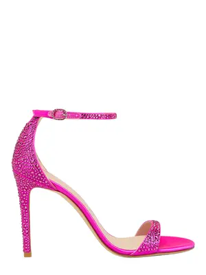 STUART WEITZMAN Nudist Embellished Ankle-strap Sandals Fuchsia