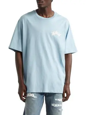 Amiri 3-star Appliqué Cotton T-shirt - Ocean Sky