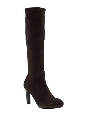 Aquatalia Rhumba Weatherproof Knee High Boot - Espresso Suede