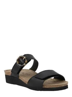 Naot Anabel Slide Sandal - Soft Black Leather