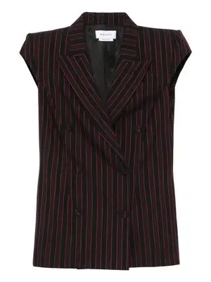 Alexander McQueen Pinstriped Sleeveless Blazer - Black