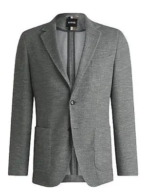 BOSS Regular-fit Single-breasted Woven Blazer - Medium Grey