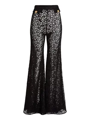 Giambattista Valli Lace Flared Trousers - Black