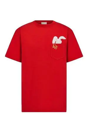 Dior X Erl Relaxed-fit T-shirt - Red Cotton Jersey