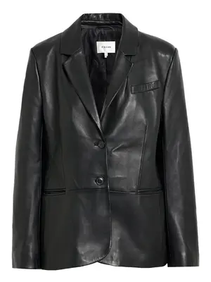 FRAME The Femme Leather Blazer - Black
