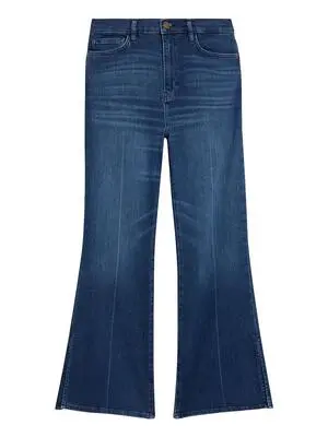 FRAME Le Easy Flare High-rise Jeans - Dark Denim