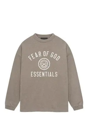 Fear Of God Essentials Jersey Long Sleeve Tee Shirt - Heather Gray