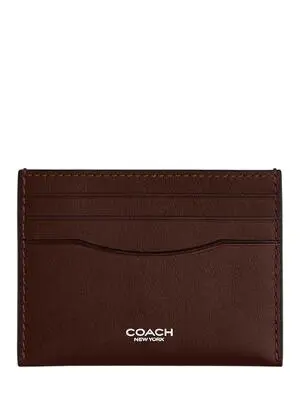 COACH COACH Textured Leather Card Case Maple