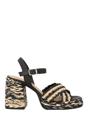 CastaÑer Two-tone Platform Sandals - Black