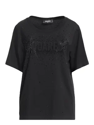 Dsquared2 Jersey T-shirt With Appliqués - Black