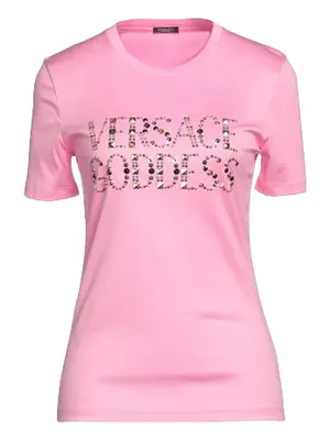 Versace Appliquéd Jersey T-shirt - Pink