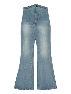 Alexander McQueen Fold Over Waist Jeans - Blue