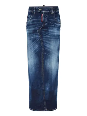 Dsquared2 Denim Maxi Skirt - Blue