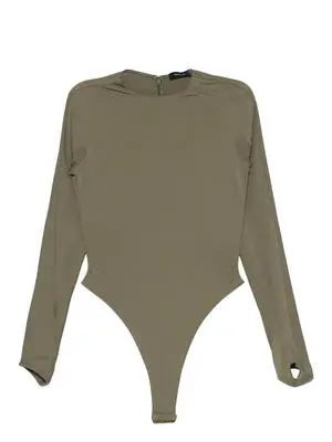 MUGLER Mugler Logo-Embossed Bodysuit Green