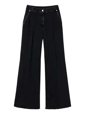 TWINSET Pressed-crease Wide-leg Jeans - Black
