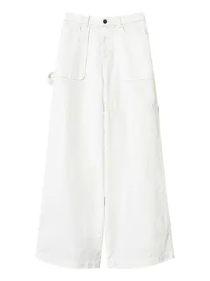 TWINSET Wide-leg Cargo Jeans - White