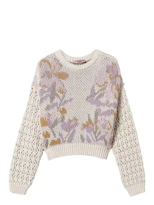 TWINSET Floral-jacquard Sweater - White