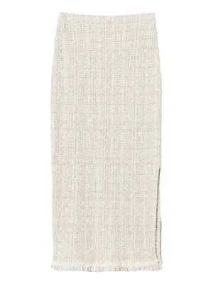 TWINSET Lurex-detail Jacquard Midi Skirt - Neutrals