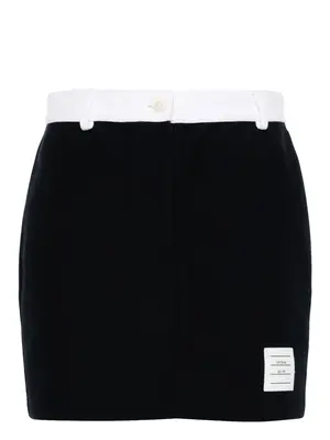 Thom Browne Logo-patch Mini Skirt - Blue