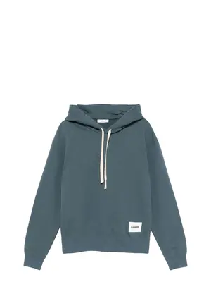 JIL SANDER Logo-patch Hoodie - Blue