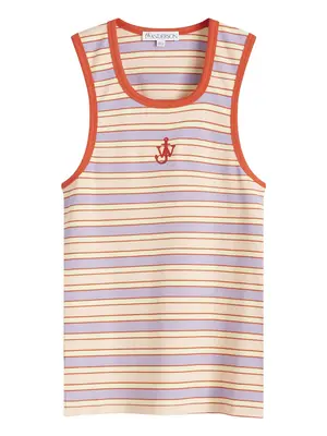JW Anderson Striped Contrast Trim Vest - Pink/multi
