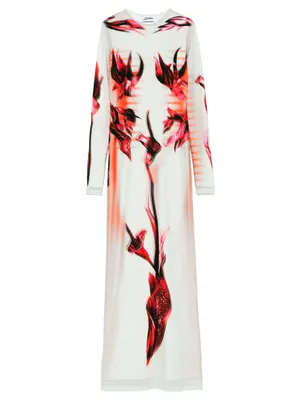 JEAN PAUL GAULTIER Double-layered Printed Maxi Dress - Green