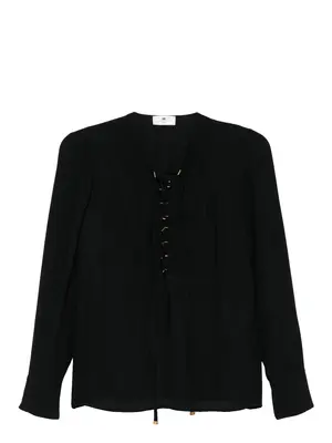 Elisabetta Franchi Lace-up Blouse - Black