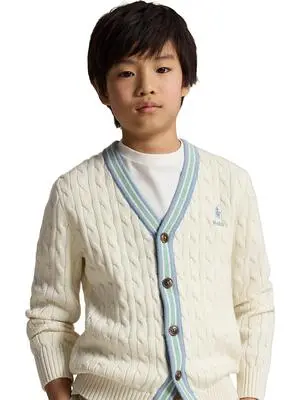 Ralph Lauren Cotton Cable-knit Cardigan - Cricket Cream Multi