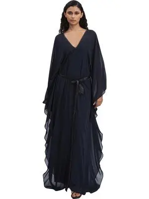 Halston Bell Sleeve Maxi Dress - Dark Navy
