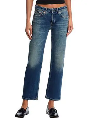 RE/DONE Slim Straight Cropped Jeans - Smoke Water