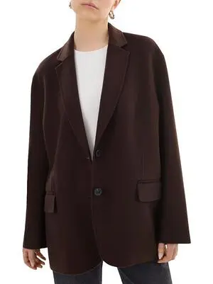 LAMARQUE Ennis Oversized Blazer - Dark Brown