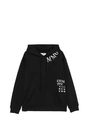 MAISON MARGIELA Numbers-print Hoodie - Black
