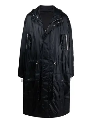 Balmain Hooded Coat - Black