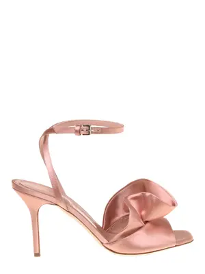 Alberta Ferretti Ruffled Satin Sandals - Pink