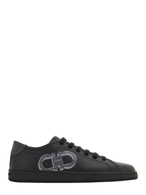 FERRAGAMO Double Gancini Sneakers - Black