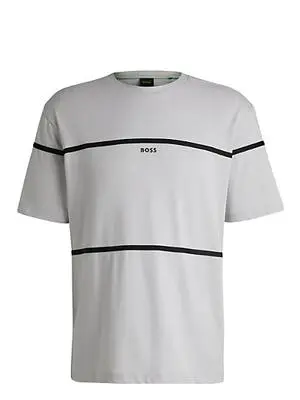 BOSS Striped Relaxed-fit Cotton-jersey T-shirt Xxxl - Light/pastel Grey
