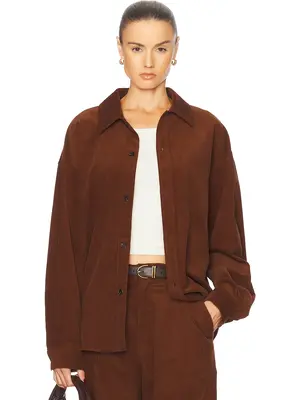 WAO Oversized Corduroy Shirt - Brown
