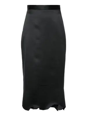 Viktor & Rolf Asymmetric Duchess Satin Skirt - Black